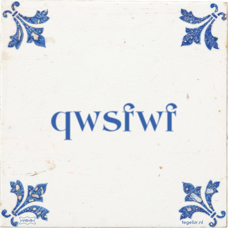 qwsfwf - Online tegeltjes bakken - WBVB Rotterdam