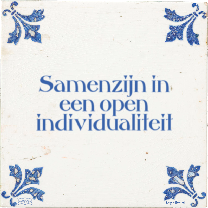 Samenzijn in een open individualiteit - Online tegeltjes bakken - WBVB ...